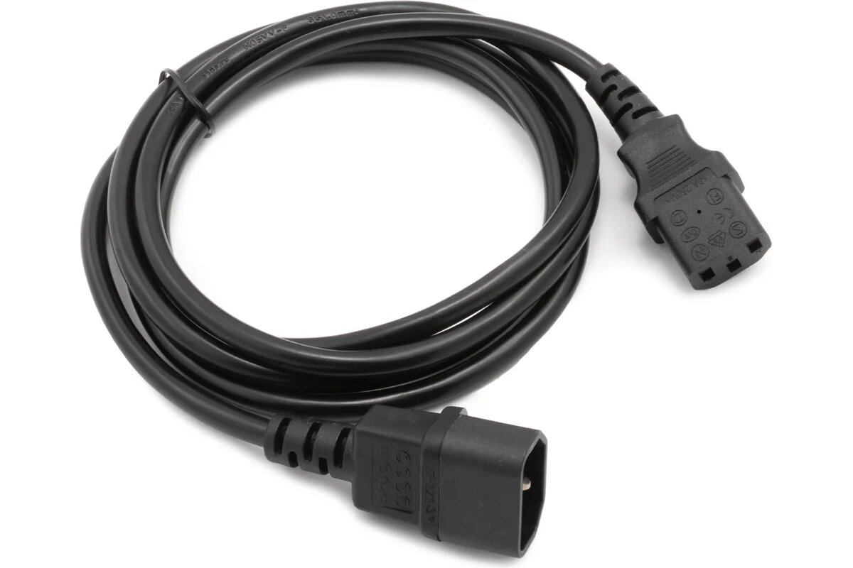 A1 кабель питания C13-C14 1.8 м, 3x1 мм², 2200 Вт, черный, A1-PC1-C13-C14-1.8M