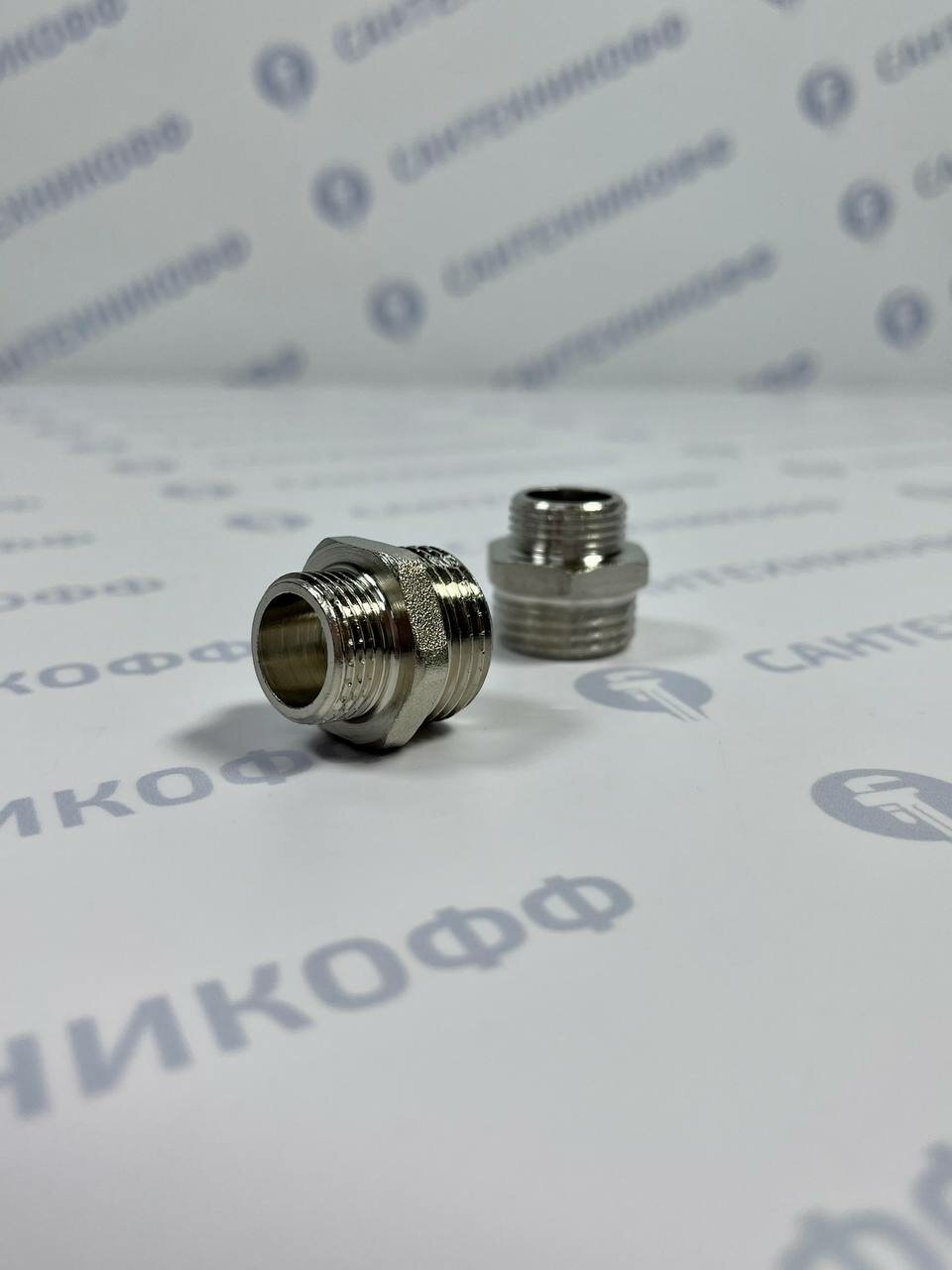 Ниппель 2шт. НН 1/2"х3/8" AQUALINK переходной, никель (02536)
