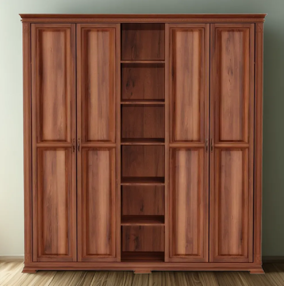 Шкаф распашной четырехдверный из сосны ммк-древ Верди 117, 210x60x220 дуб 2