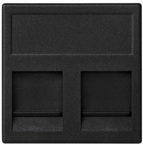 Simon Connect графит Адаптер информационной розетки 2ХRJ45 CJ545U, CJ546U со шторками 45х45ммKB76-14