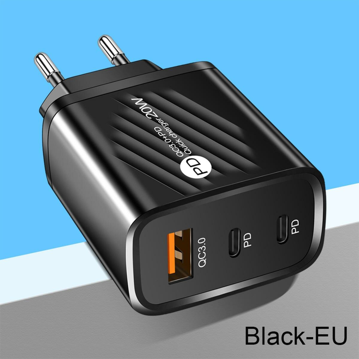 Зарядное устройство PD Type C мощностью 20 Вт, 3-портовый USB-адаптер для телефона, 5 В, 2 А, настенная зарядка, вилка EU, US, UK