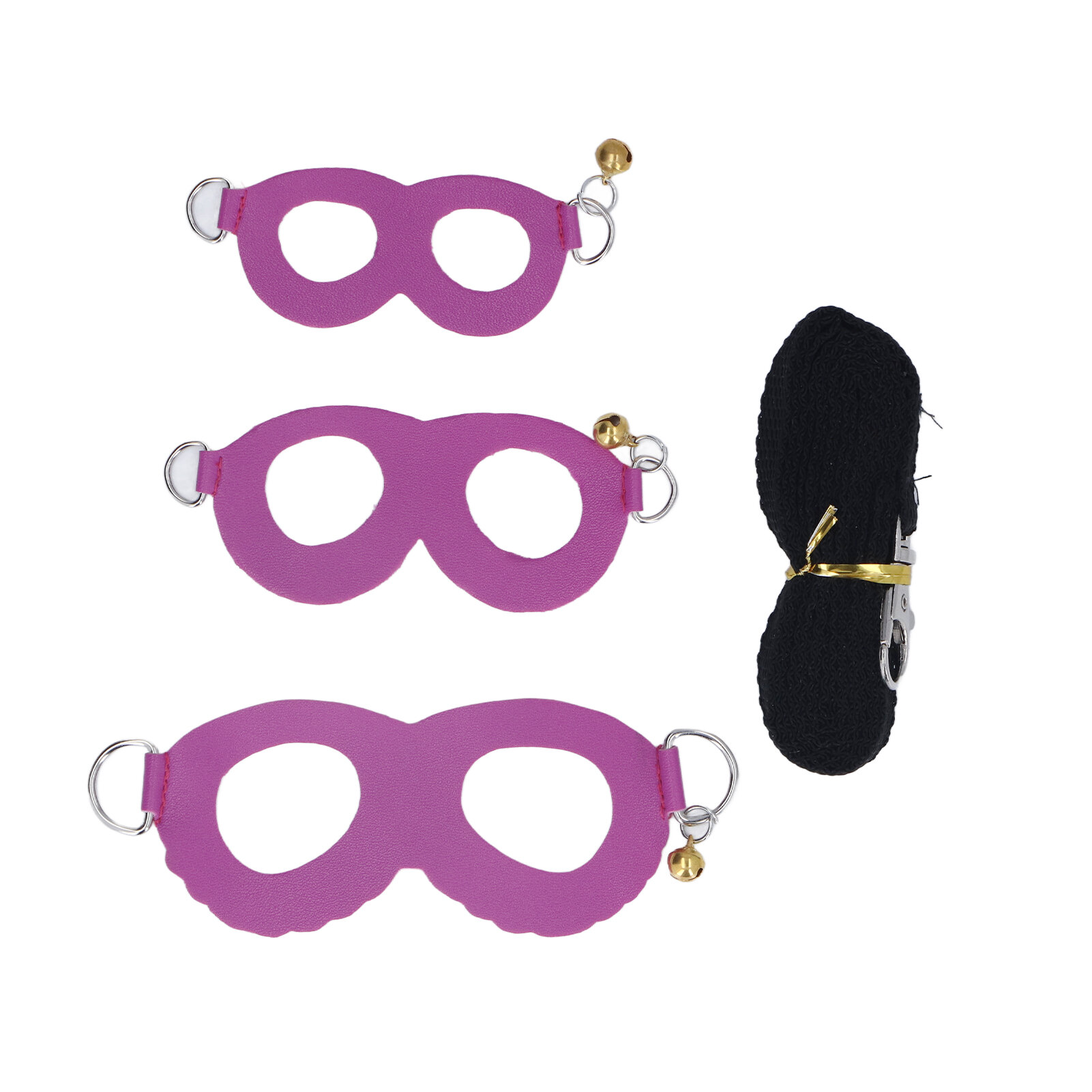 Комплект из шлейки и поводка для хомяка, искусственная кожа, мягкий, удобный для ношения, жилет для выгула крыс и поводок с колокольчиками, фиолетовый