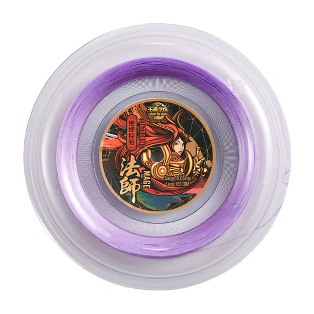 Струна для бадминтона TAAN "MAGE", сиреневая, длина 200м, толщина 0,66мм, 1 шт