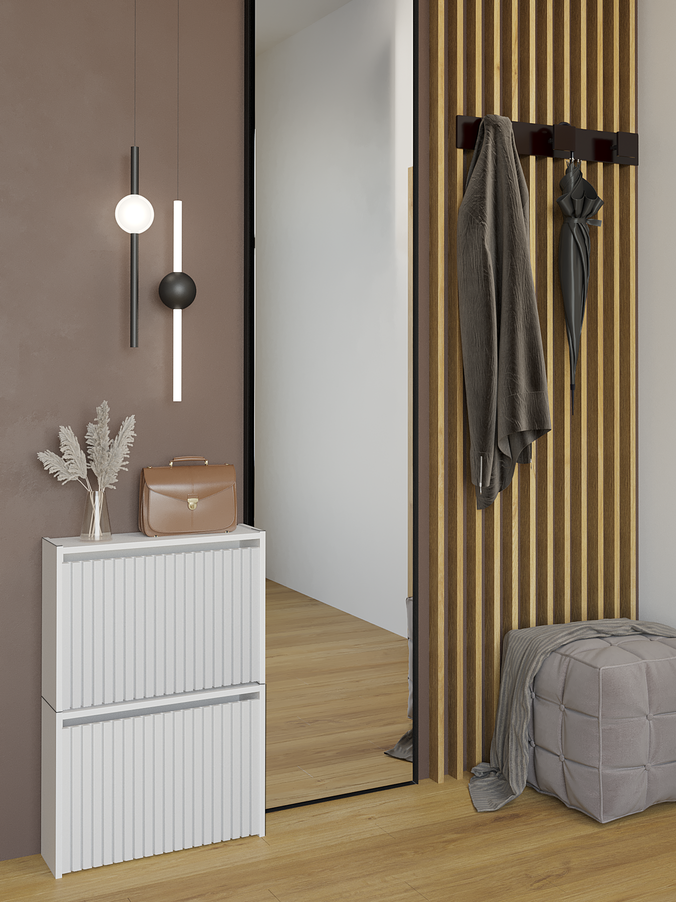 Обувница Флай 2 модуля в комплекте, 52,3х16,8х80,4 см, Белый