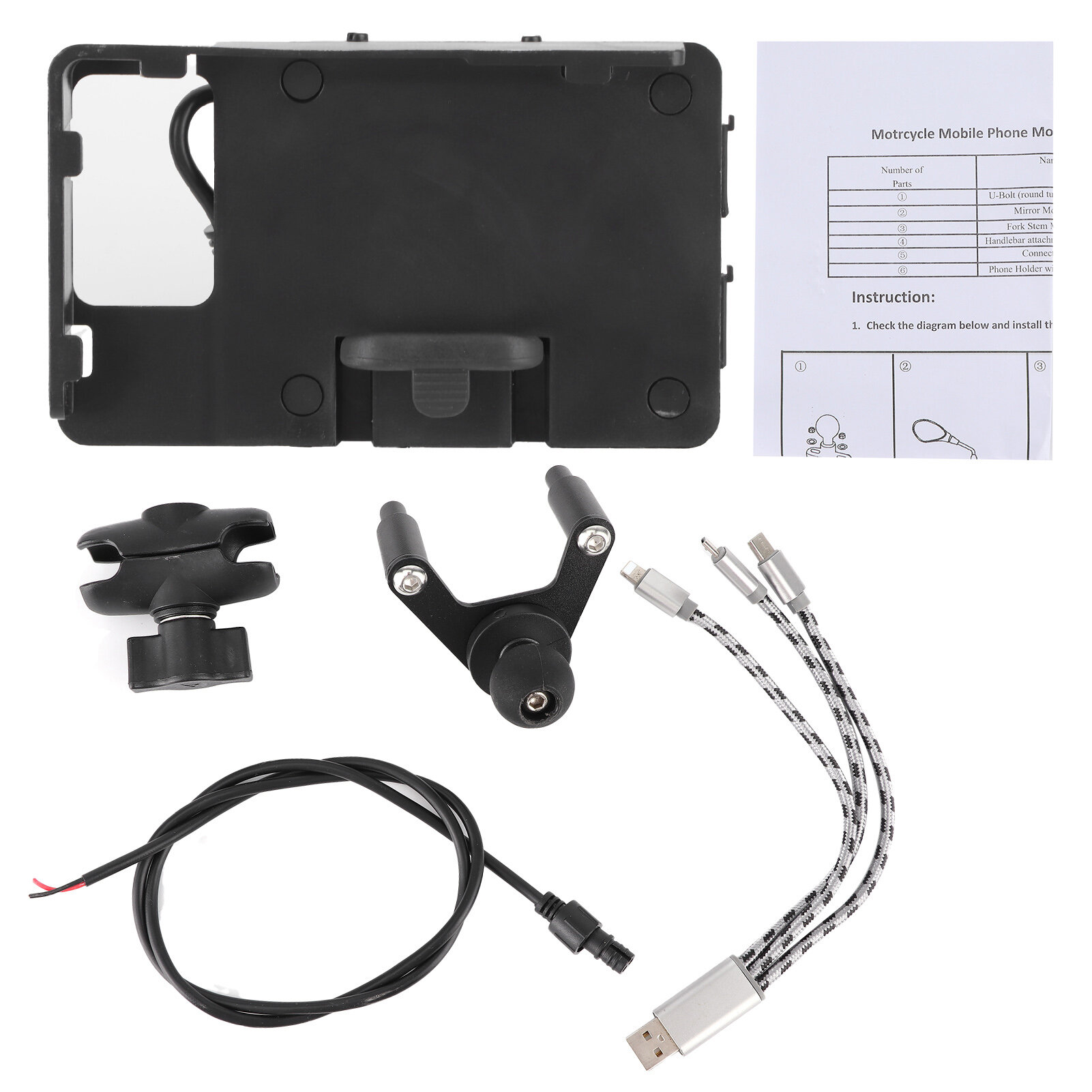 Мотоцикл телефонного кронштейна USB -зарядка подходит для Ducati 939 / 939S SuperSport / SuperSports 17-20