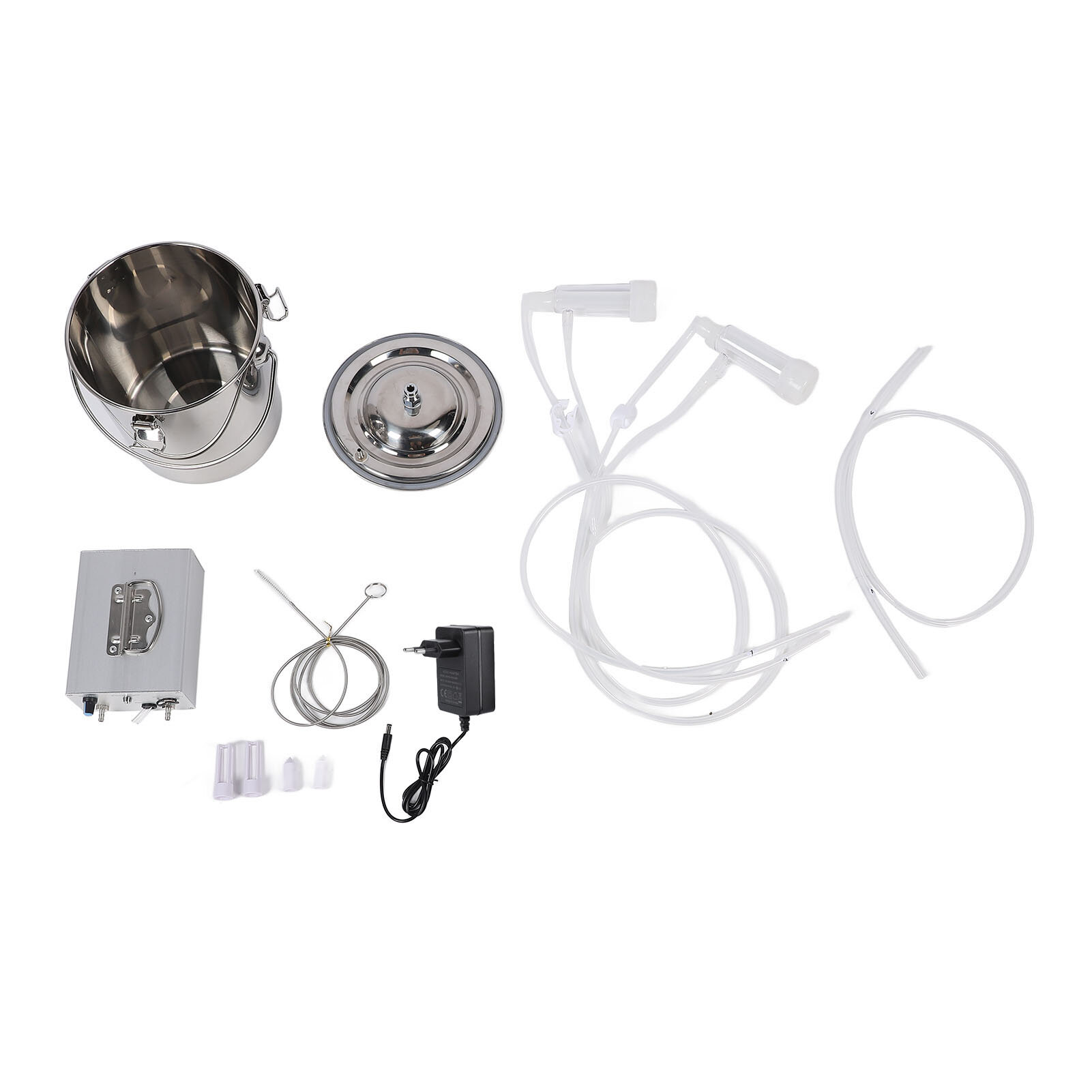 Доильный аппарат для коз 7 л портативный перезаряжаемый регулируемый всасывающий аппарат из нержавеющей стали автоматический пульсирующий вакуумный электрический доильный аппарат с вилкой ЕС от 100 до 240 В