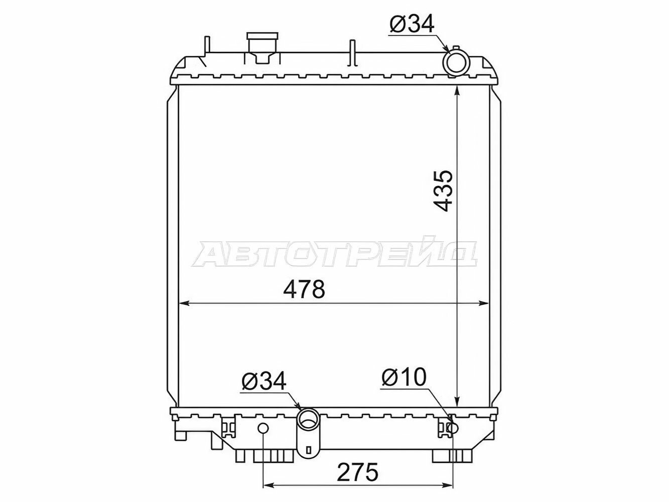 Радиатор охлаждения двигателя для Тойота Дина Тоёэйс арт TY00631 SAT