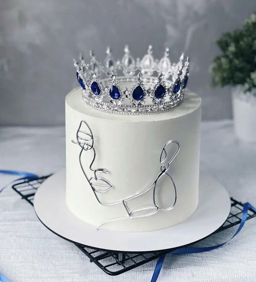 Топпер для торта, 1 штМини - корона, хрустальный бриллиант, жемчужный торт, украшения, детские принцессы, коронные головные уборы