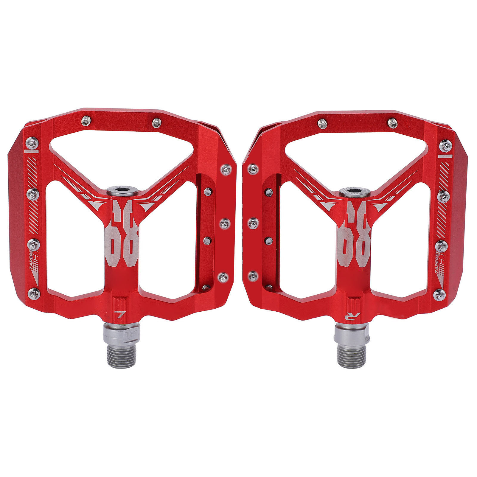 Enlee 2 шт. педали для горного велосипеда с нескользящим подшипником DU, легкие плоские педали на платформе для велосипеда (красный)