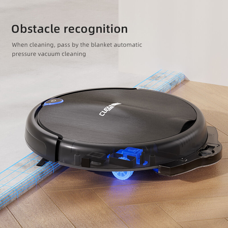 [Новогодняя распродажа]Умный робот-пылесос S34: 6 режимов, анти-падение, 6.5см, 90мин, чёрный