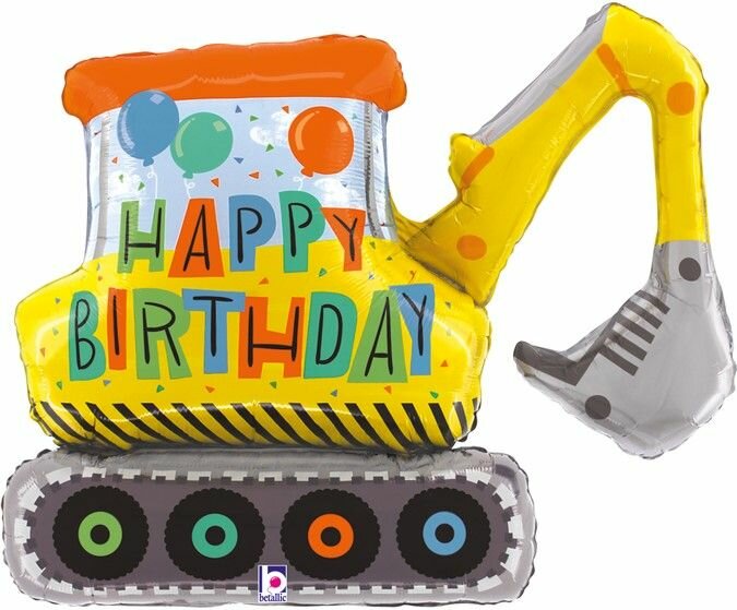 Шар воздушный Betallic фольгированный 31", 79 см, Фигура, Экскаватор