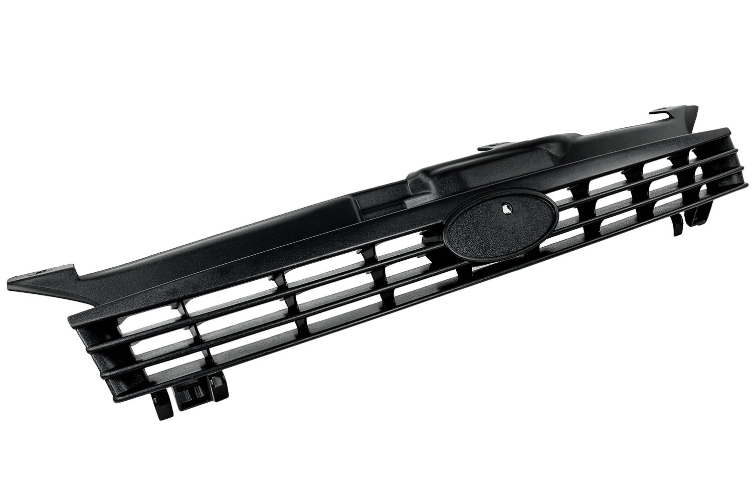 Решетка радиатора черная шагрень с местом под шильдик на Лада Калина