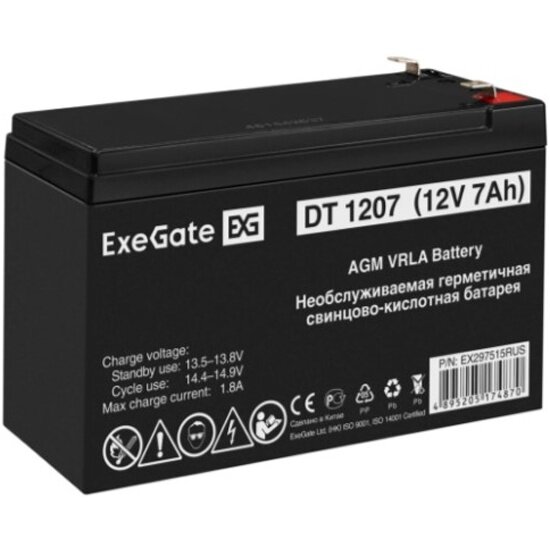 Батарея Exegate DT 1207 12V 7Ah F2