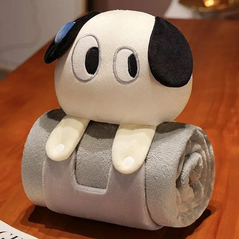 Мультяшный плед "Собака", двухслойный, мягкий, двойной, черно-белый, 100x80 см