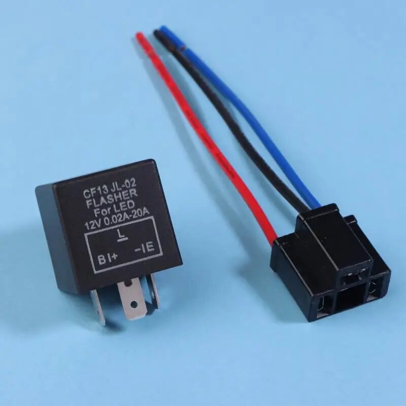 3-контактное светодиодное реле мигалки 12 В — регулируемый поворотник для автомобиля и мотоцикла (совместим со светодиодной подсветкой)