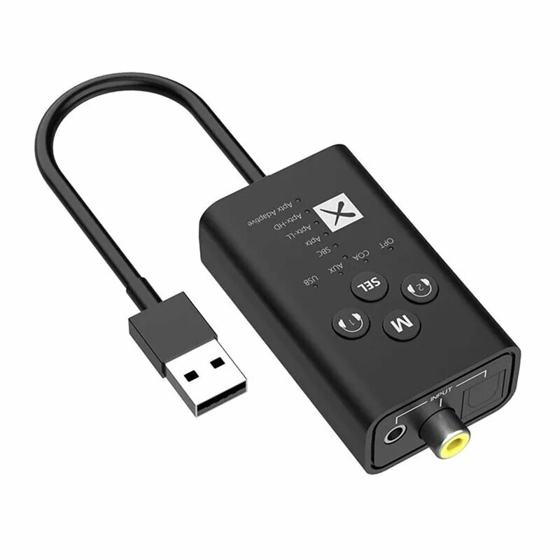 24-битный аудиопередатчик Bluetooth 5.2 AptX LL HD Adaptive USB 3,5 мм AUX оптоволоконный коаксиальный беспроводной адаптер