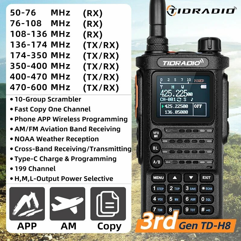 TIDRADIO TD-H8 рация 10W, черная