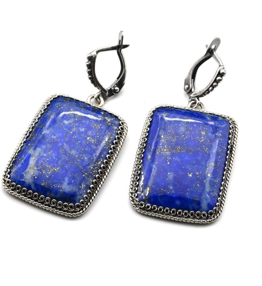 Серьги с подвесками, лазурит