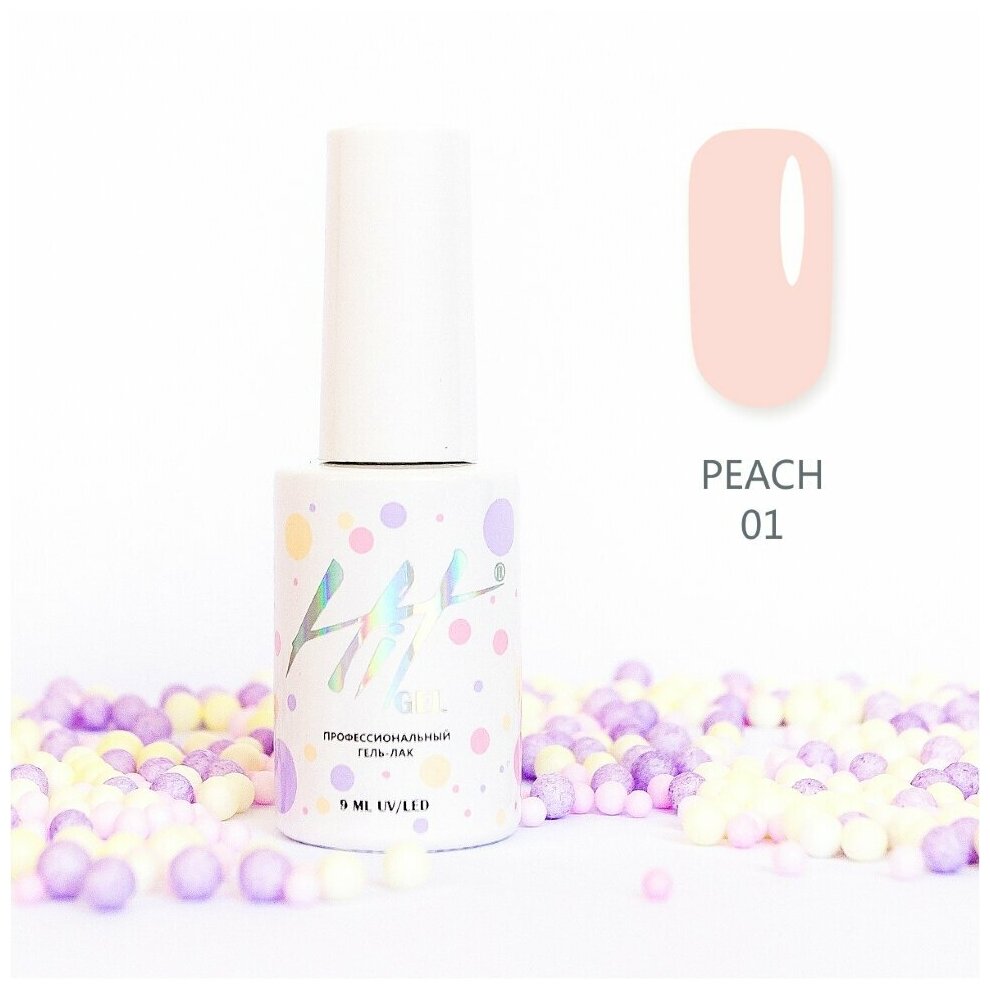 Гель-лак HIT Красно-оранжевая коллекция №01 (Peach), 9 мл