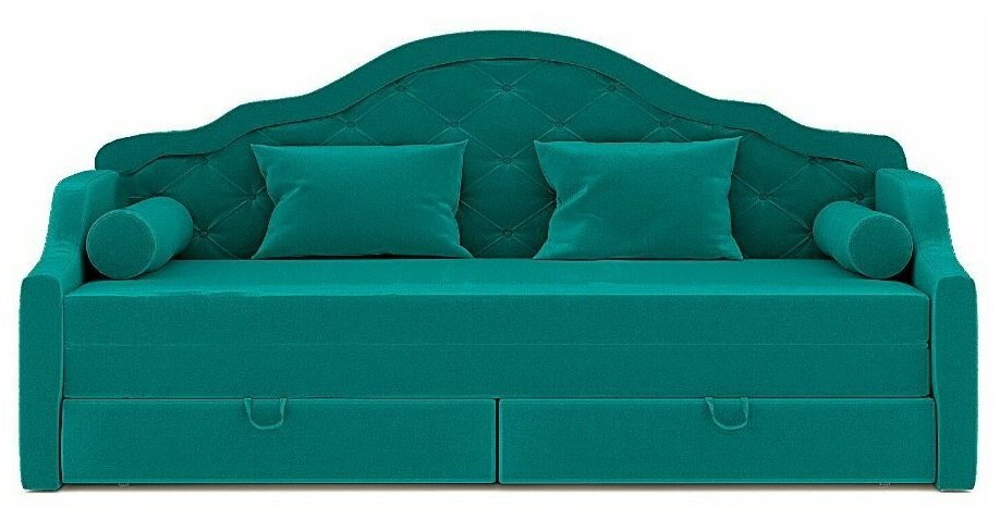 Софа Версаль со стразами фокус- мебельная фабрика 212х103х112 см изумрудный
