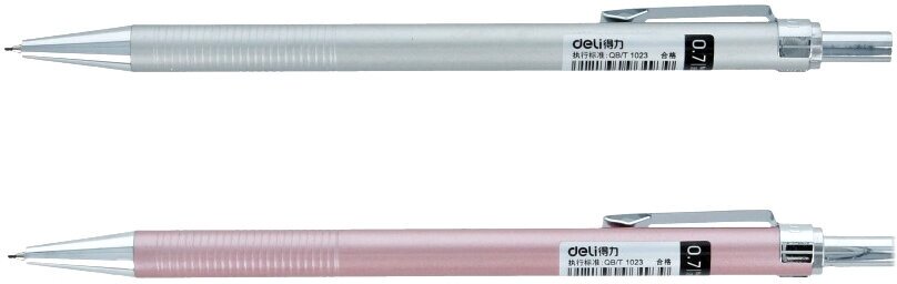 Deli механический карандаш с металлическим корпусом 0.7 мм HB 6493 ассорти - 1 шт