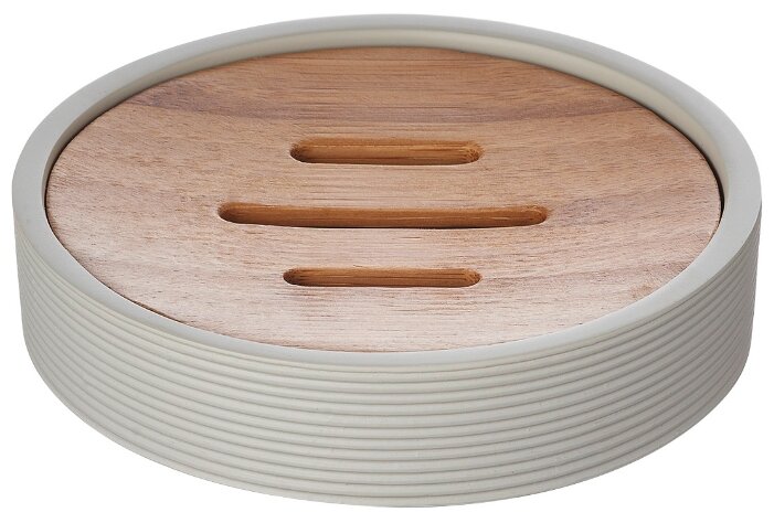 Мыльница RIDDER Roller настольная, полирезин/бамбук, бежевый 2105309