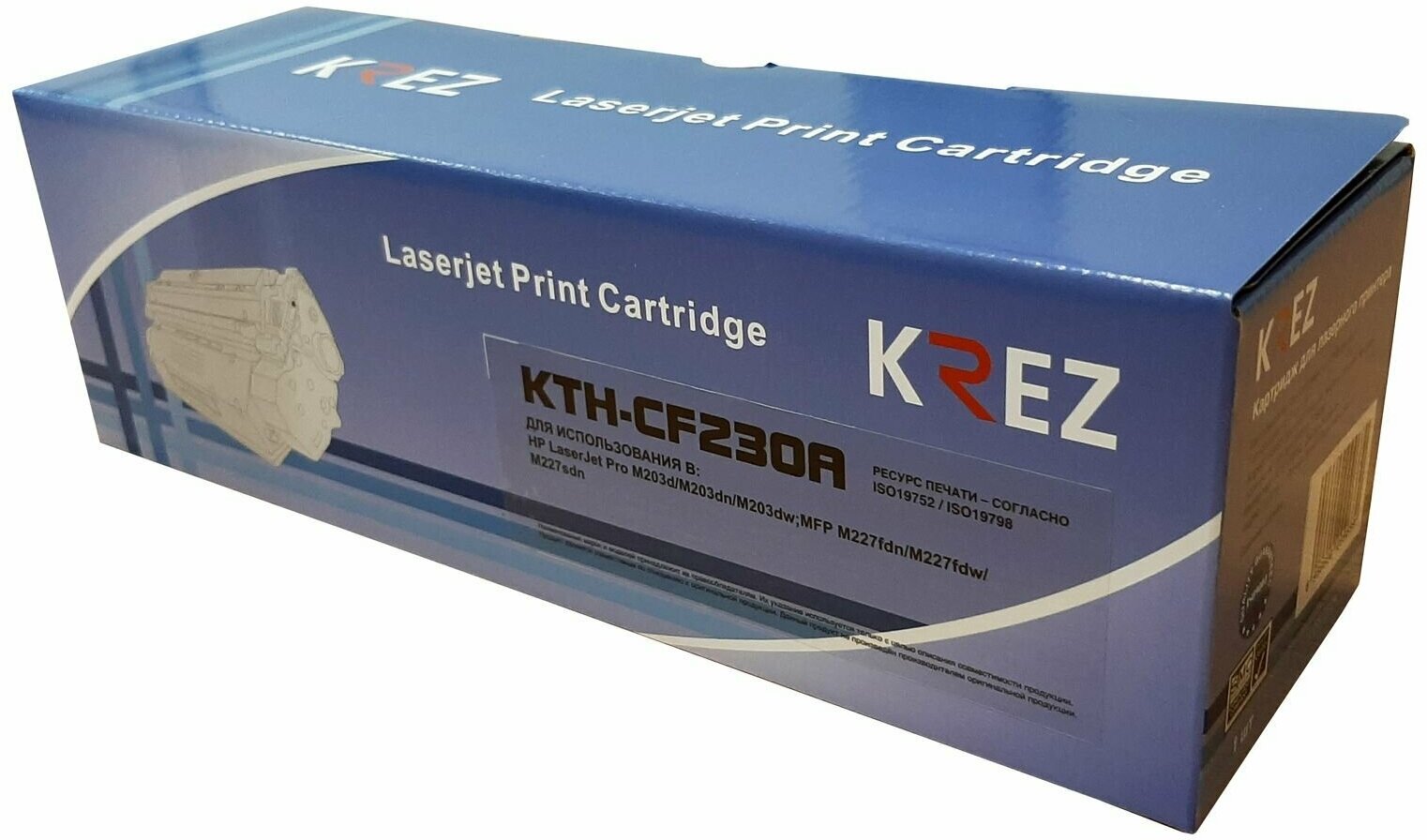 Совместимый тонер-картридж KREZ (KTH-CF230A) черный, тип CF230A для HP LaserJet Pro M203/MFP M227, черный, 1,6К
