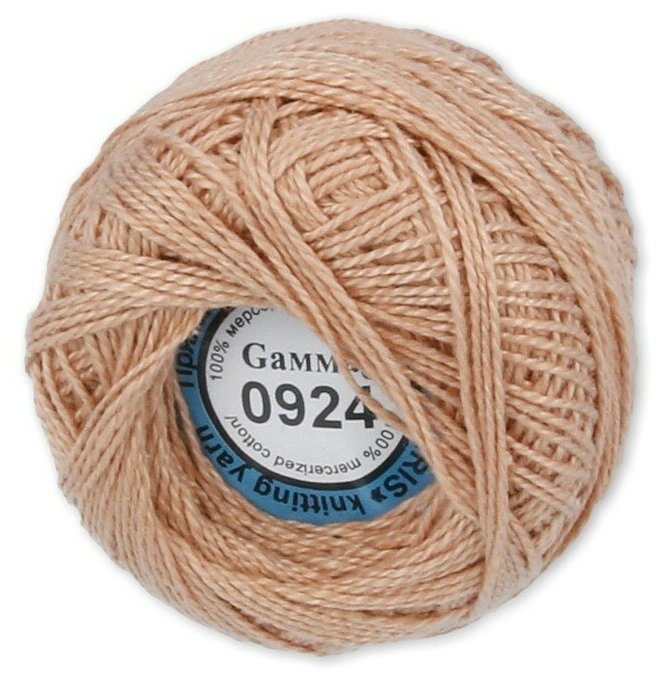 Пряжа "Gamma" Ирис 100% хлопок 10 г 82 м №0924 св. роз-бежевый