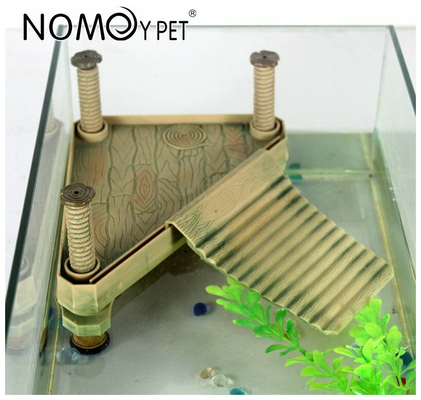 Остров для черепах NomoyPet угловой "Причал малый" 21х18,5х14,5см