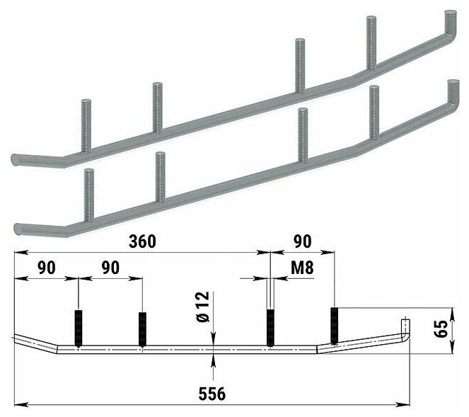 Коньки (2 шт, без вставок) для снегохода YAMAHA VK 540 III/Viking 540 IV/VK 10