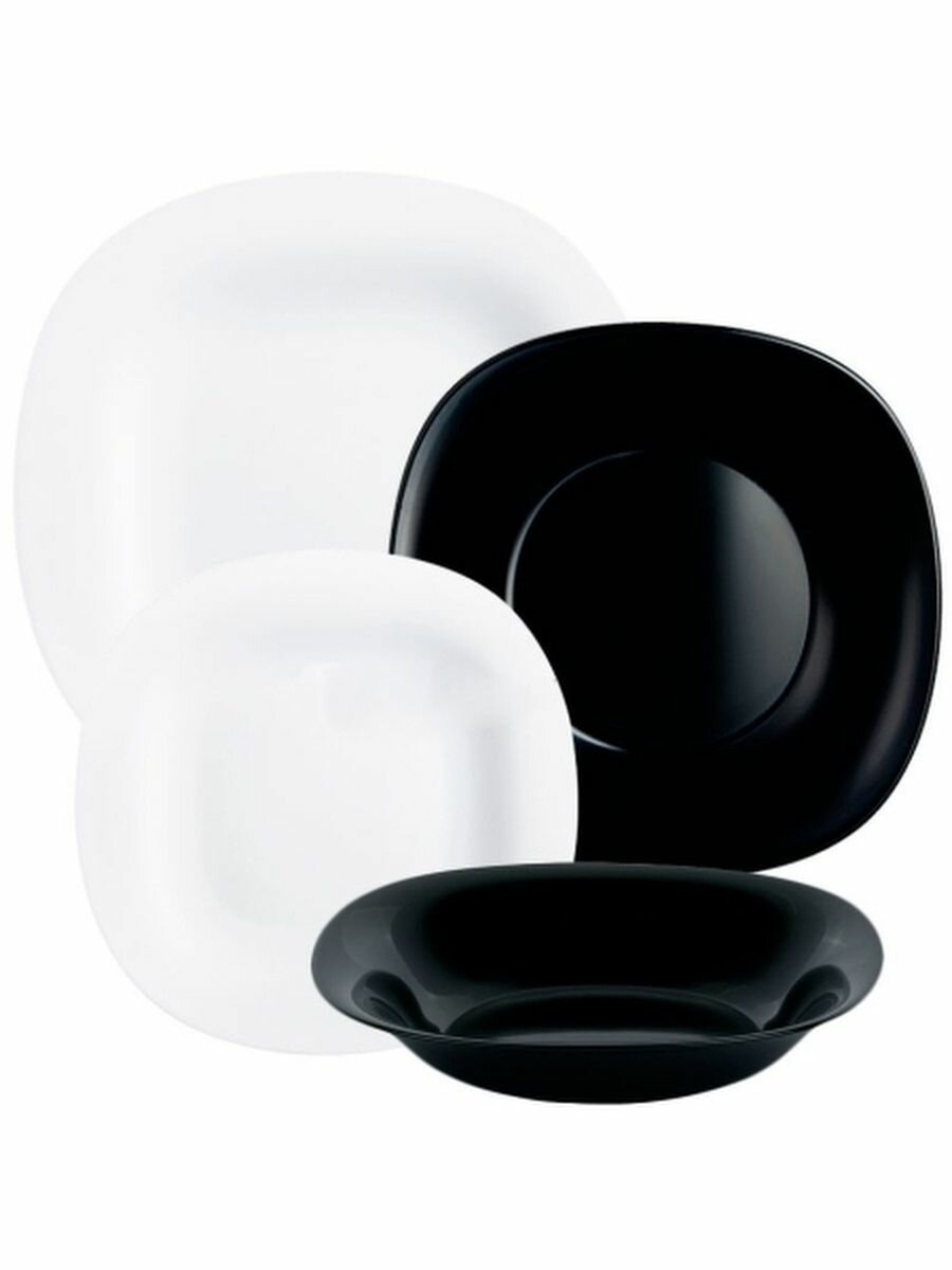 Набор тарелок Luminarc Carine 18 предметов черно-белый