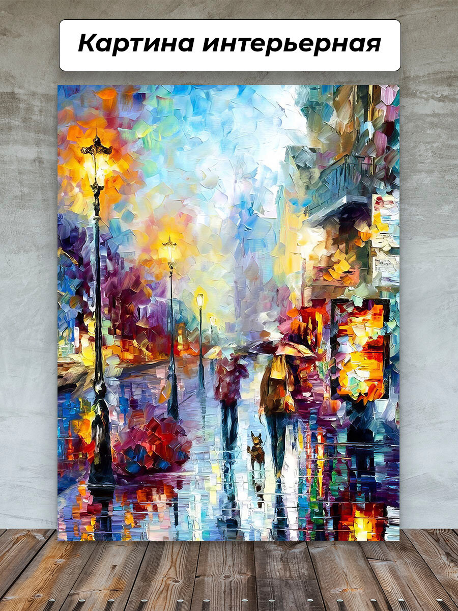 Картины для интерьера 20х30 Абстракция дождь краски