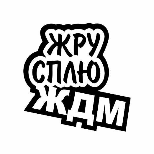 Наклейка на авто "Жду сплю JDM", 14х14 см