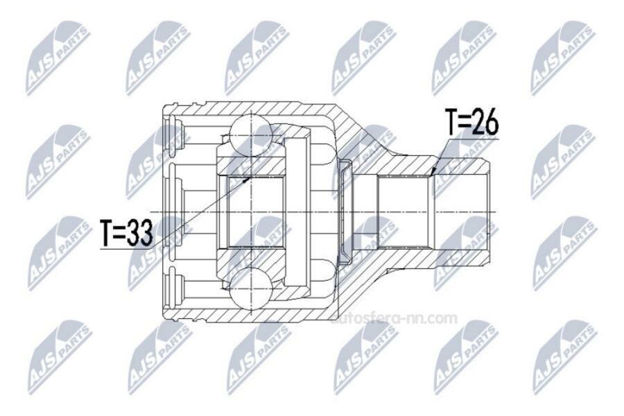 NTY NPWSU016 ШРУС внутренний правый к-кт! 4410179J60\ Suzuki SX4 2WD/4WD 1.9DDIS 06-