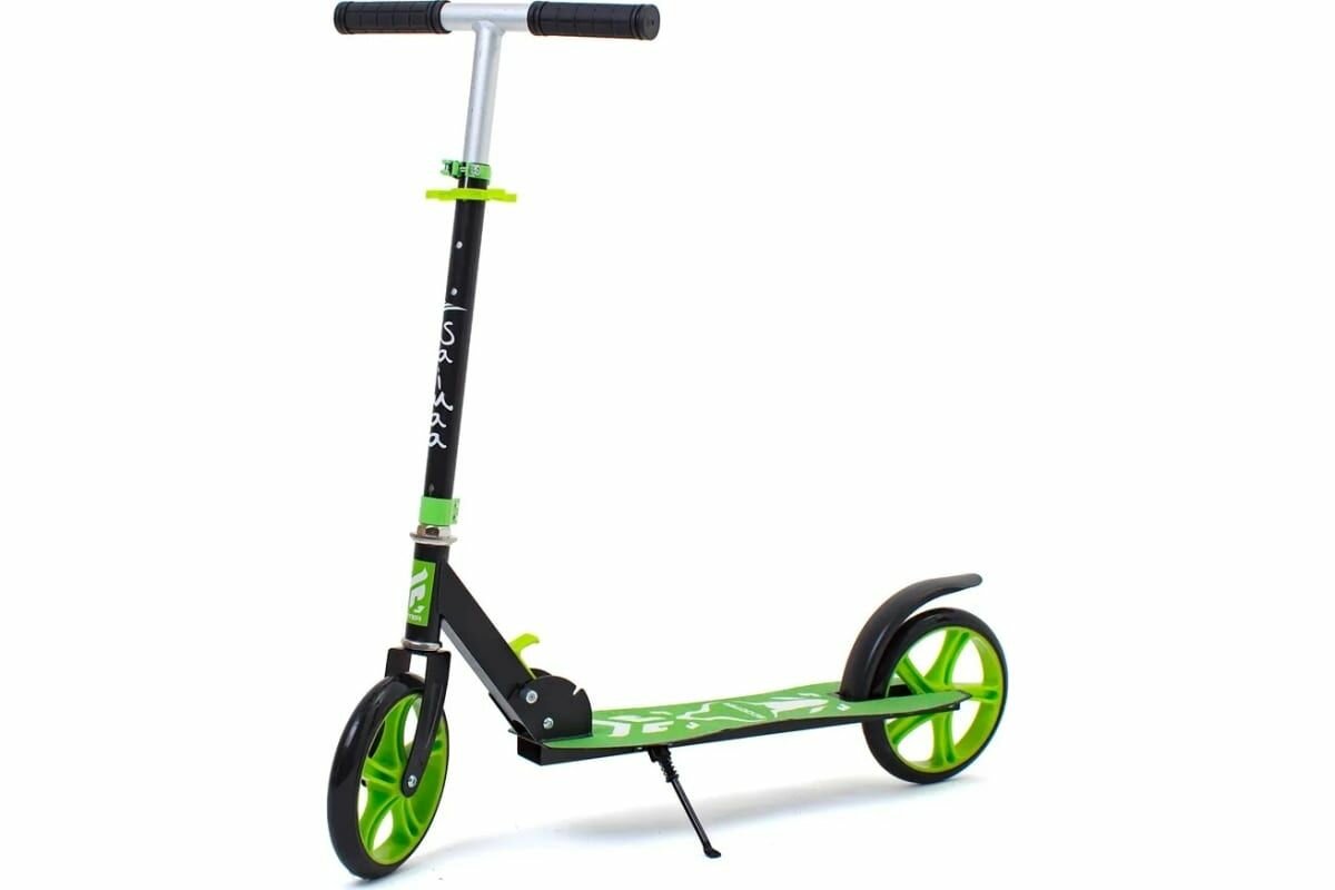 Самокат двухколесный, Saimaa, складной, тормоз-крыло, алюминий, зеленый