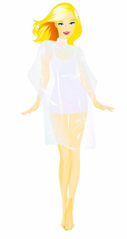 Пеньюар одноразовый полиэтиленовый парикмахерский , 100*160 (50 шт/пачка), прозрачный