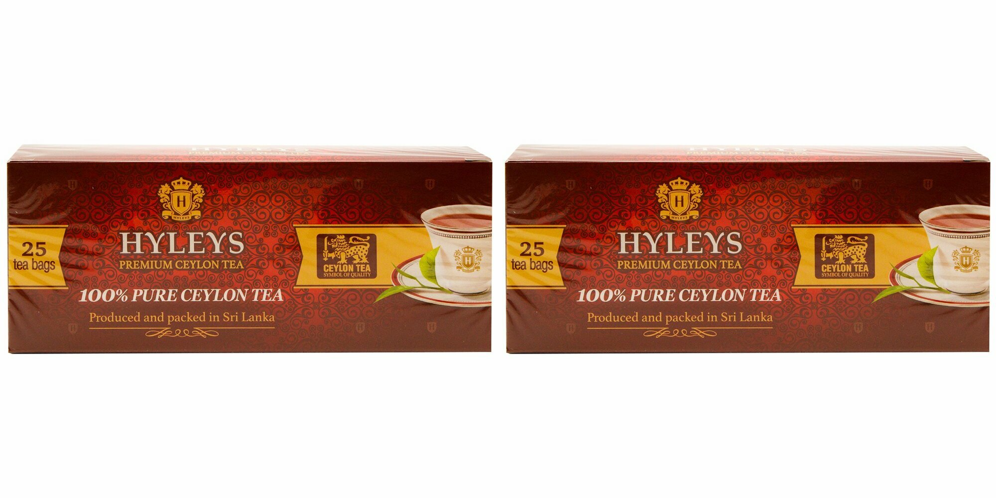 HYLEYS Чай черный, Цейлонский, 25 пакетиков по 2 г, 2 уп
