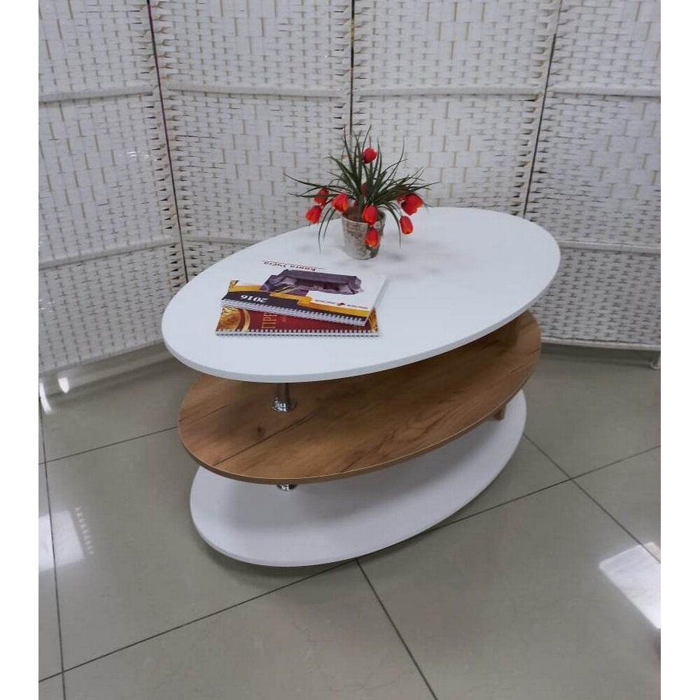 Стол Журнальный Консул-4 (1000*540*600) белый/дуб крафт золотой