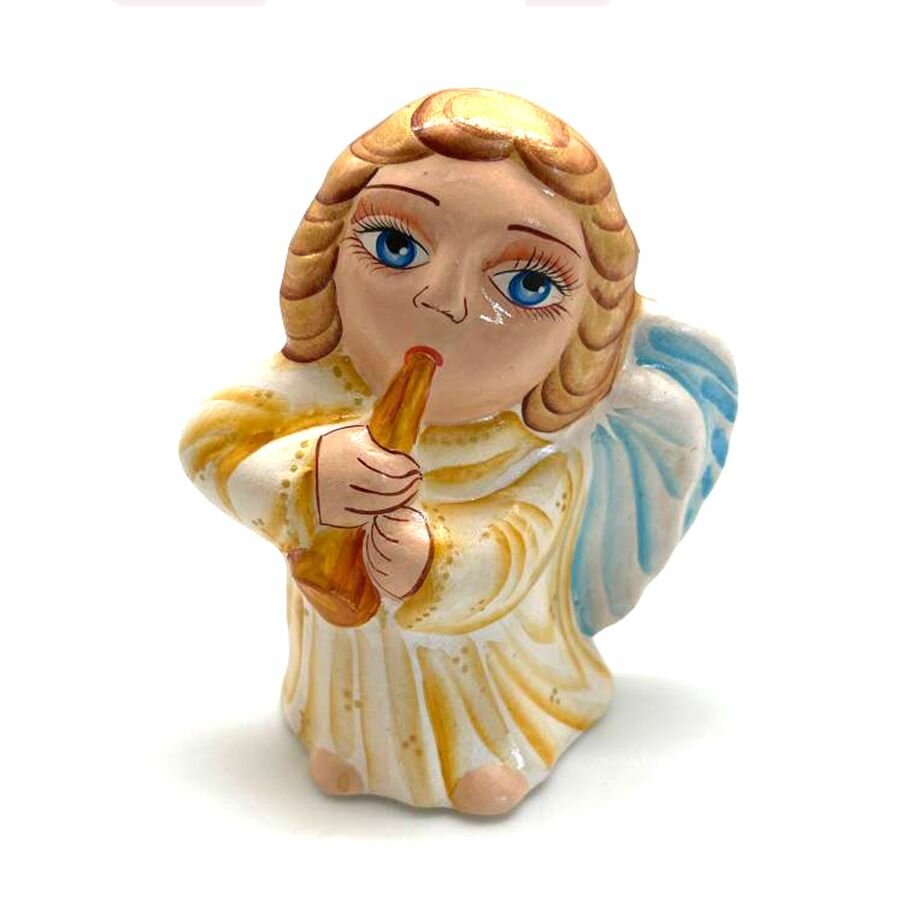 Фарфоровая эксклюзивная интерьерная фигурка Ангел со свирелью Рождество Sr-AH-87