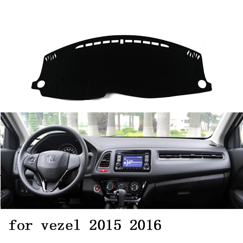 Для honda vezel 2015 2016 2017, чехлы на приборную панель автомобиля с правым и левым рулем, коврик, подушка, коврики, аксессуары Left Hand Drive, Black Edge