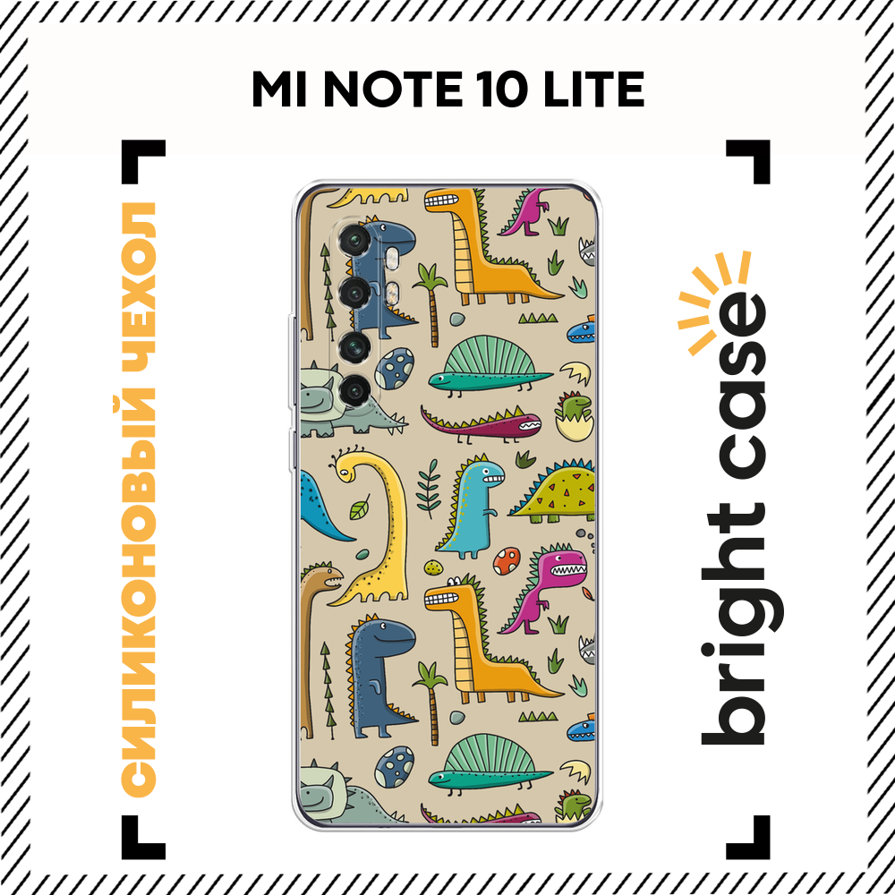 Чехол на Xiaomi Mi Note 10 Lite / Сяоми Ми Нот 10 Лайт с принтом Динозаврики
