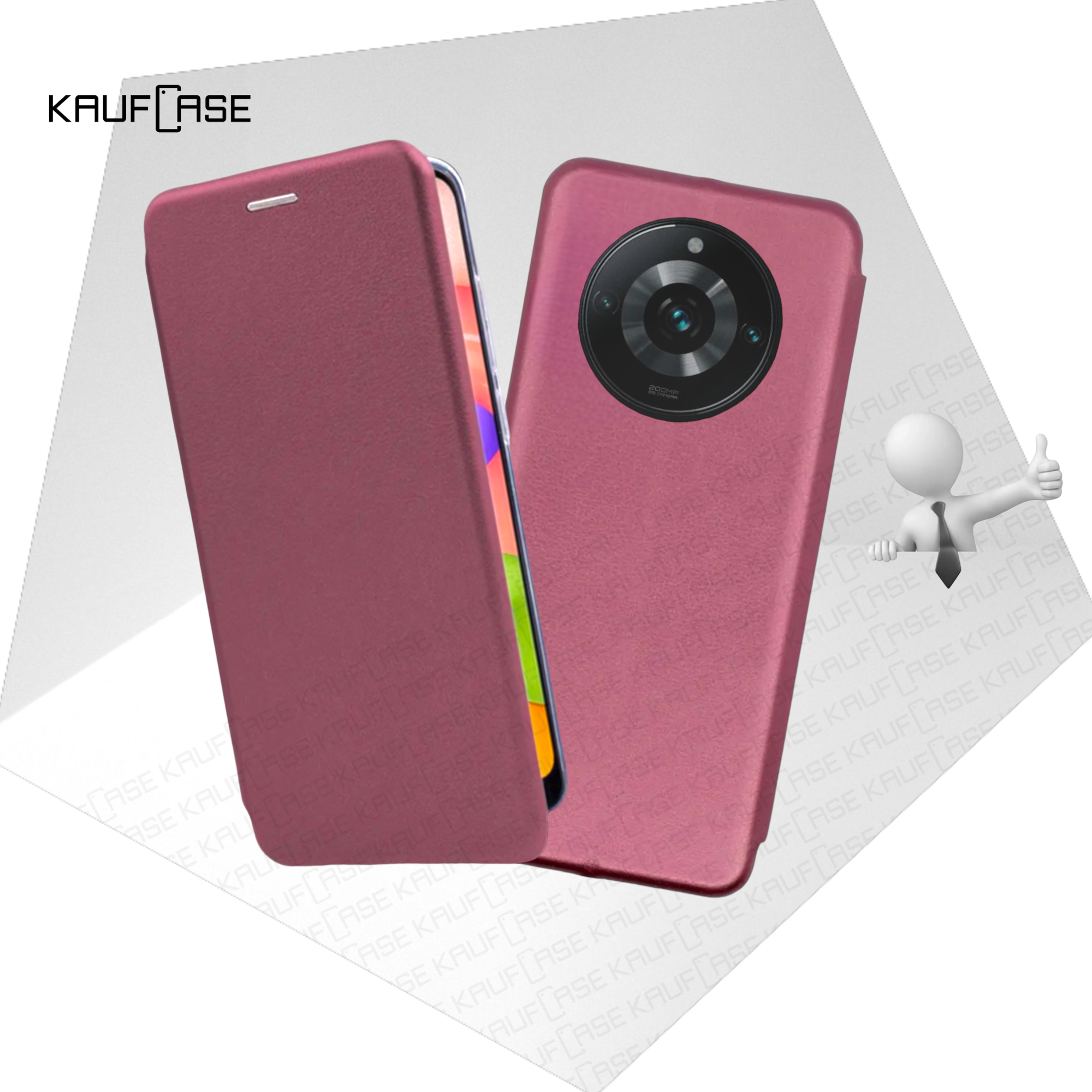 Чехол книжка для телефона Realme 11 Pro /11 Pro+(6.7"), бордовый. Текстура под кожу