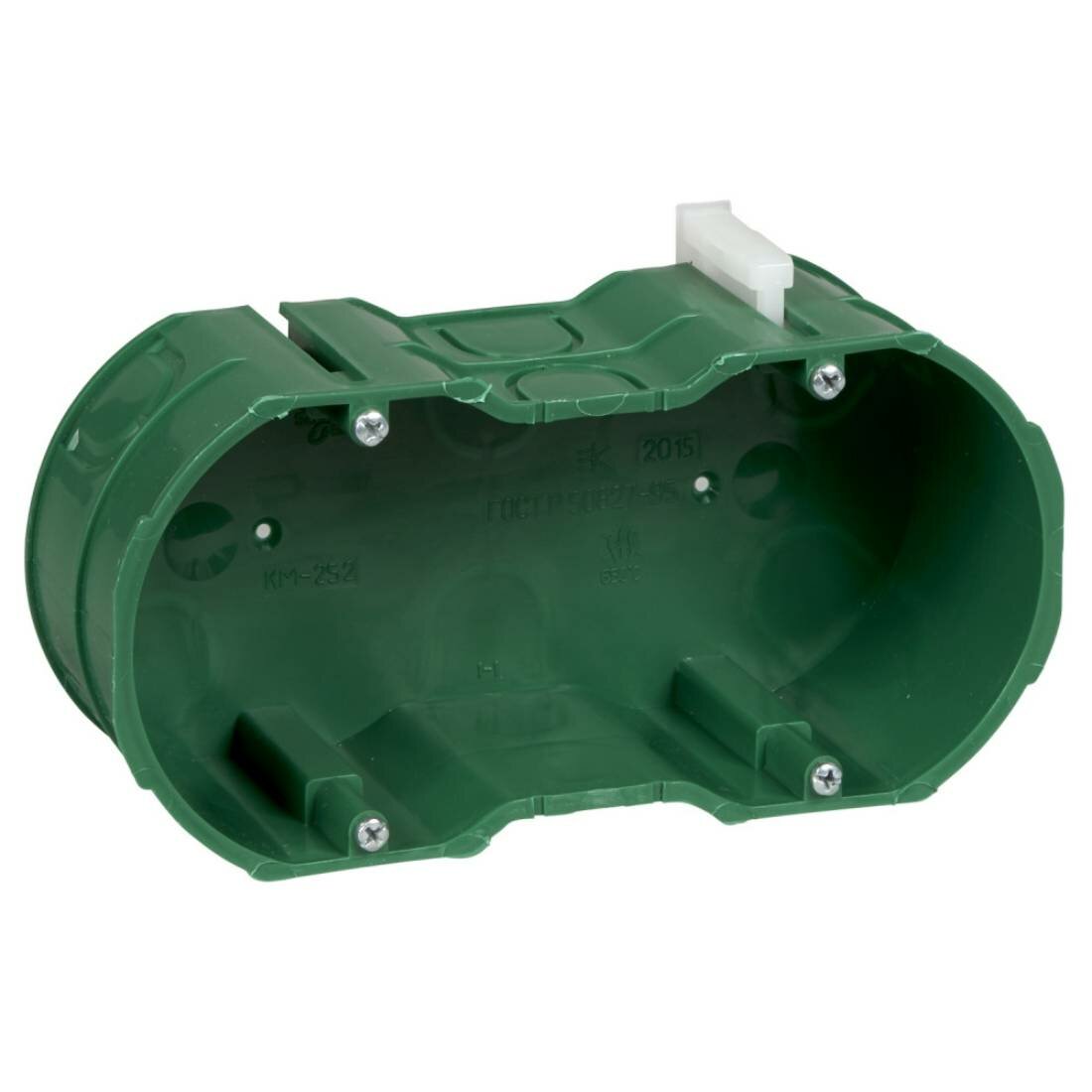 Коробка установочная двухпостовая Systeme Electric для скрытого монтажа в сплошные стены 148х71х51 зеленый KM-252