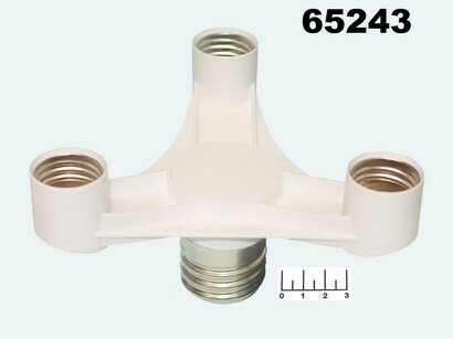 Патрон-переходник E40-3*E27 белый