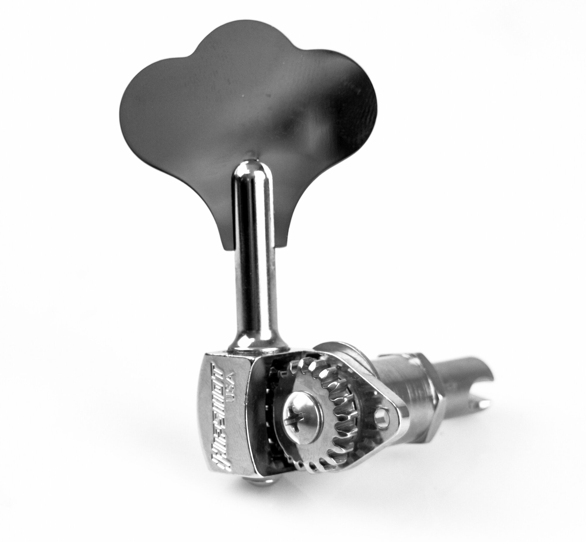 Одиночный басовый колок HIPSHOT Ultralite HB6 Y 3/8" 20670SN L (bass side) или R (treble side), Clover бутон, (14 мм), никель