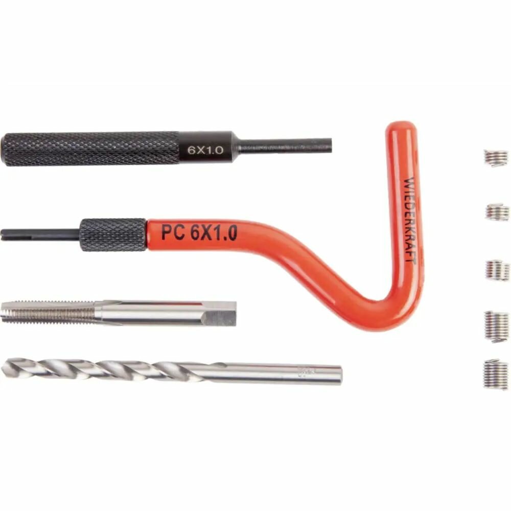 Набор для восстановления резьбы Wiederkraft WDK-ST0610, 16 предметов