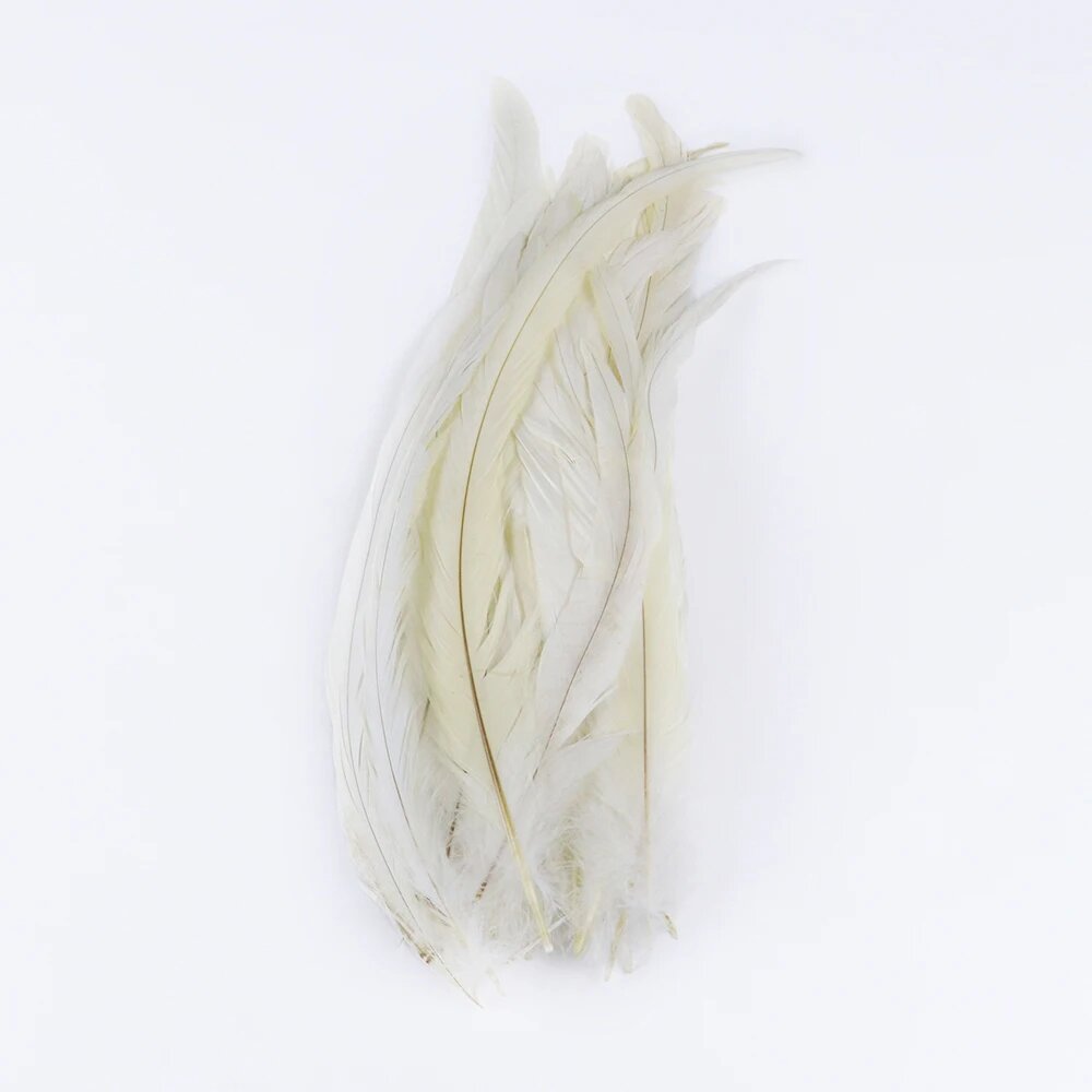 Натуральные разноцветные перья петуха 100 шт. Белый, 25-30cm 50pcs, белый