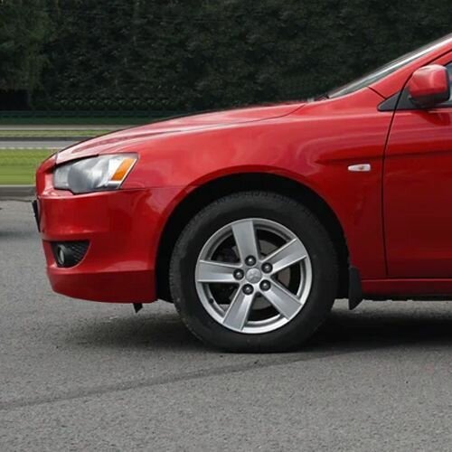 Крыло переднее левое в цвет кузова Митсубиси Лансер 10 Mitsubishi Lancer Х (2007-2014) P26 - ORIENT RED - Красный