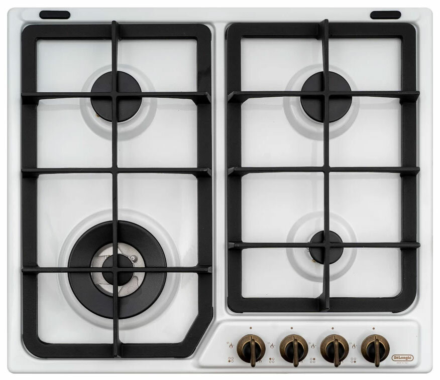 Газовая варочная панель De’Longhi BF 46 PRO RUS 58 см, 4 конфорки электроподжиг газконтроль, бежевый