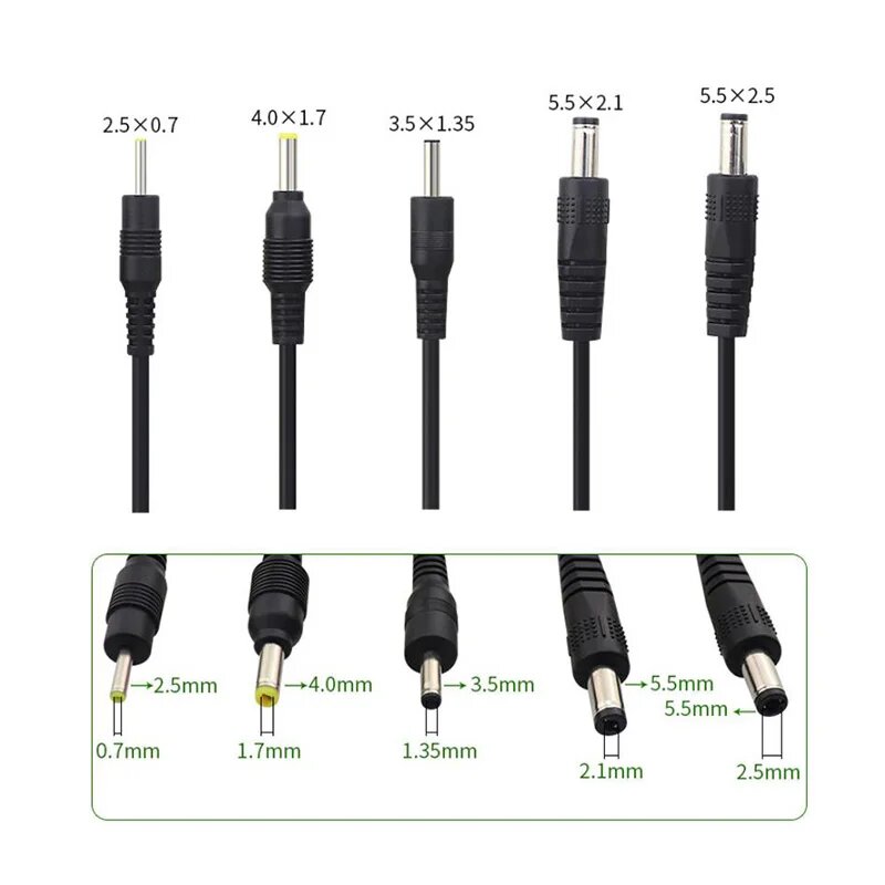 USB A на DC кабель переходник 0.5/1/2 м черный 1 Meter, 5.5mm x 2.5mm